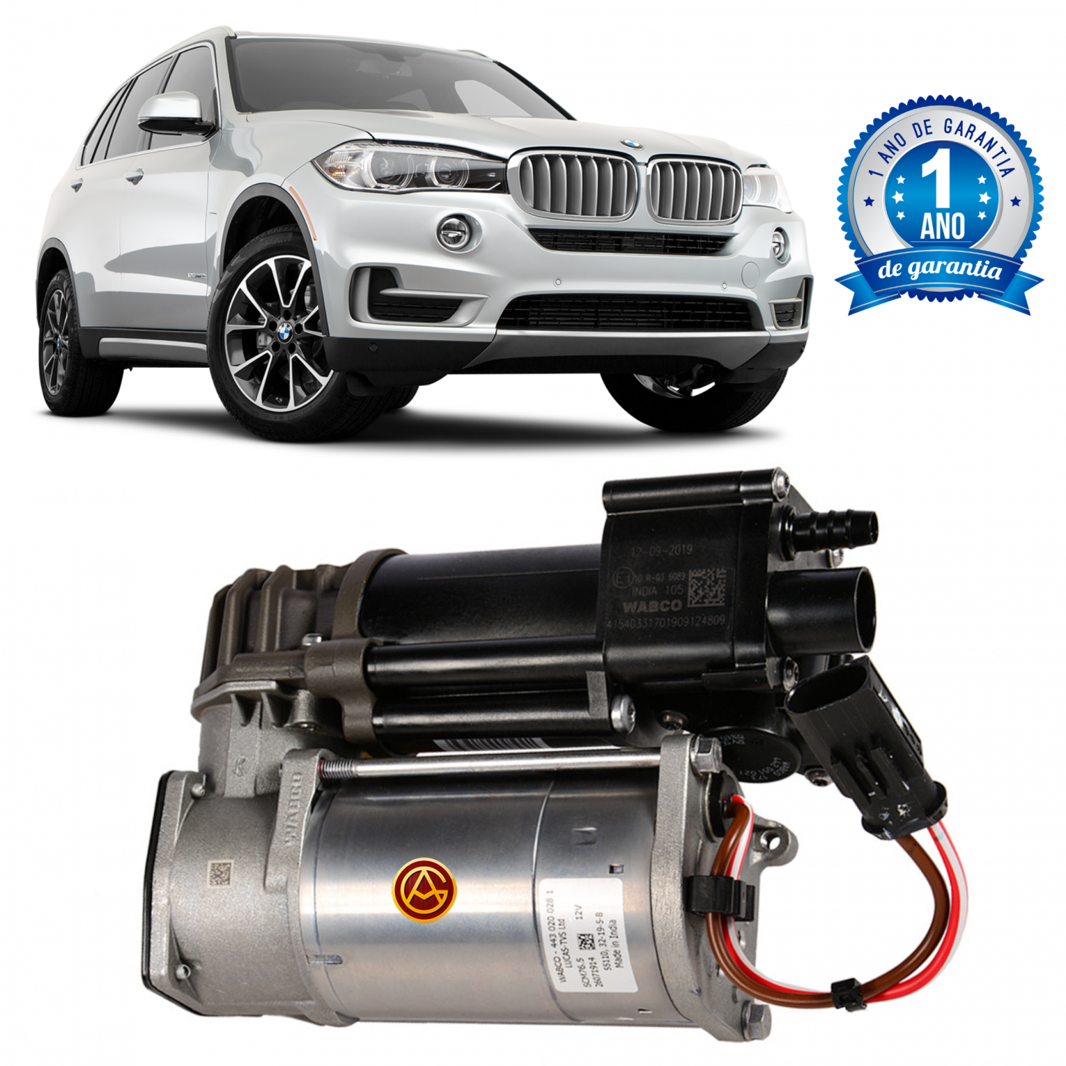Compressor Suspensão BMW X5 F15 novo original Wabco - Mag Suspensões